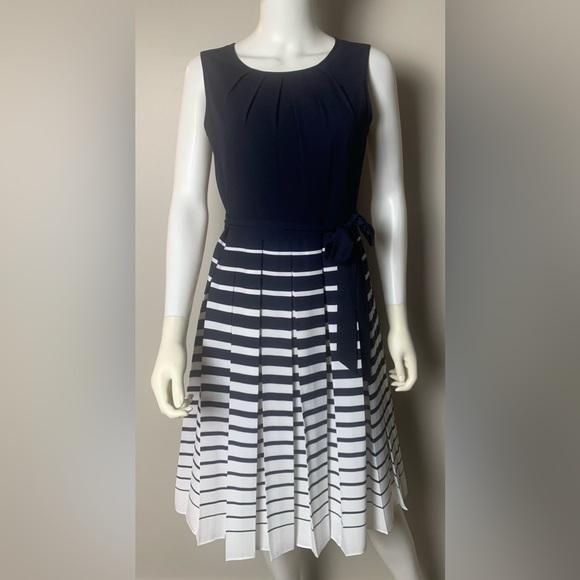 Talbots | Dresses | Talbots Aline Tank Dress Pleated Sleeveless Pleated ...